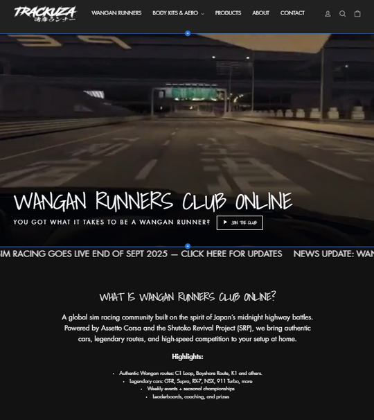Wangan Runners Club Sim Racing Website Now Live | TRACKUZA – TRACKUZA LLC